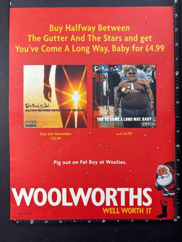 FAT BOY SLIM - GUTTER LONG WAY BABY WOOLWO 15X11" 2000 Poster Sized ...