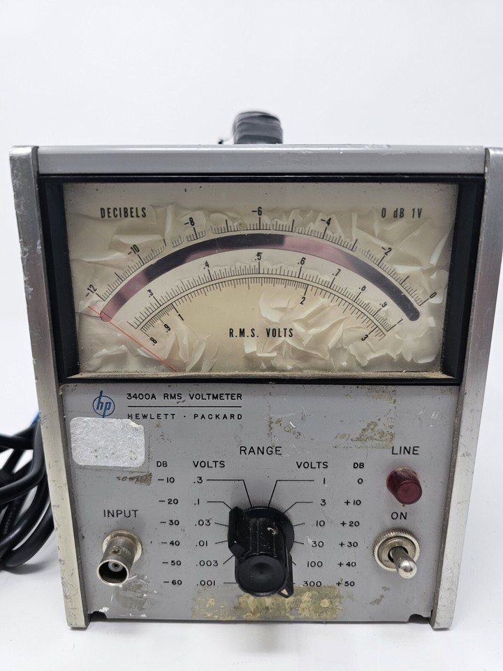 HP Hewlett Packard 3400A RMS Voltmeter w Option C35 - Powers On | eBay