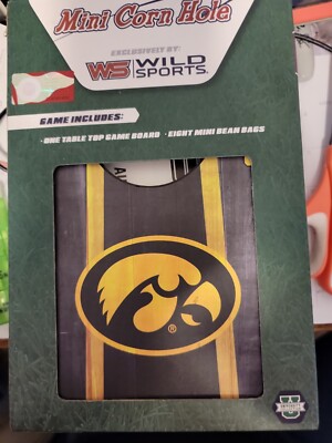 Iowa Hawkeyes Table Top Cornhole Toss Game Board W/8 Mini Bean Bags 7 ...