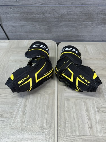 CCM Tacks Black & Yellow SR Small Hockey Elbow Pads JDP Cap 9040 | eBay