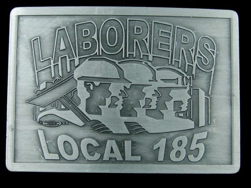 SF15174 *NOS* REALLY NICE **LABORERS LOCAL 185** PEWTER BELT BUCKLE | eBay