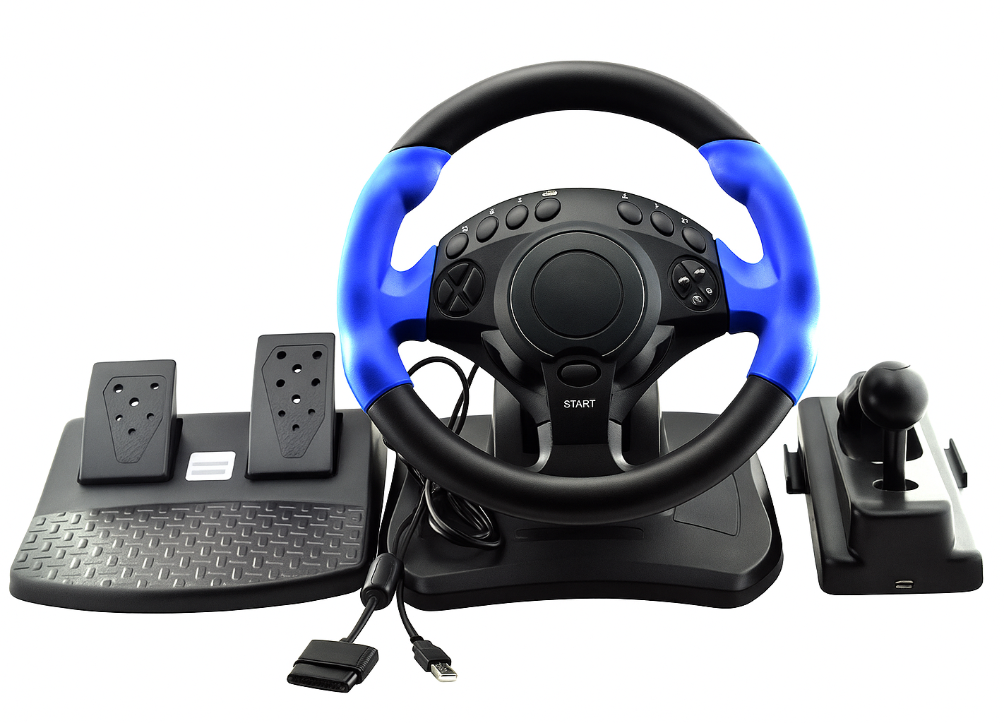 3-in-1 USB Racing Steering Wheel for PC/PS2/PS3 – Realistic Driving ...