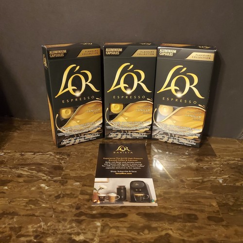 L'OR Espresso VANILLA Lot Of 3 Boxes of 10 - 30 Aluminum Capsules ...