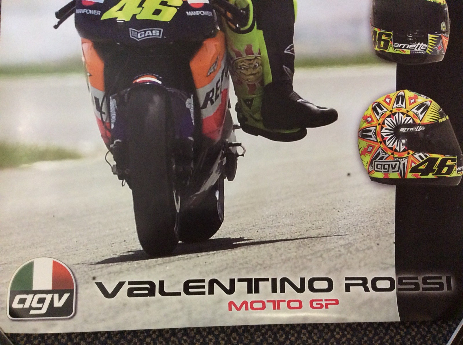 VALENTINO ROSSI ORIGINAL 2002 AGV HELMETS POSTER MINT CONDITION | eBay