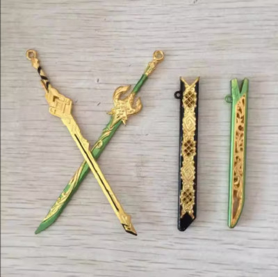 1/12 Scale soldier Accessories Gold Green Sword+ Scabbard Model for 6 ...