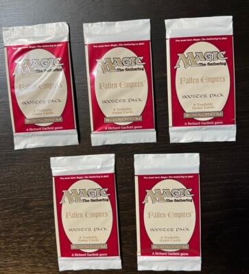 FIVE - Magic the Gathering FALLEN EMPIRES Booster Pack Factory Sealed ...