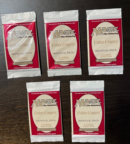 FIVE - Magic the Gathering FALLEN EMPIRES Booster Pack Factory Sealed ...