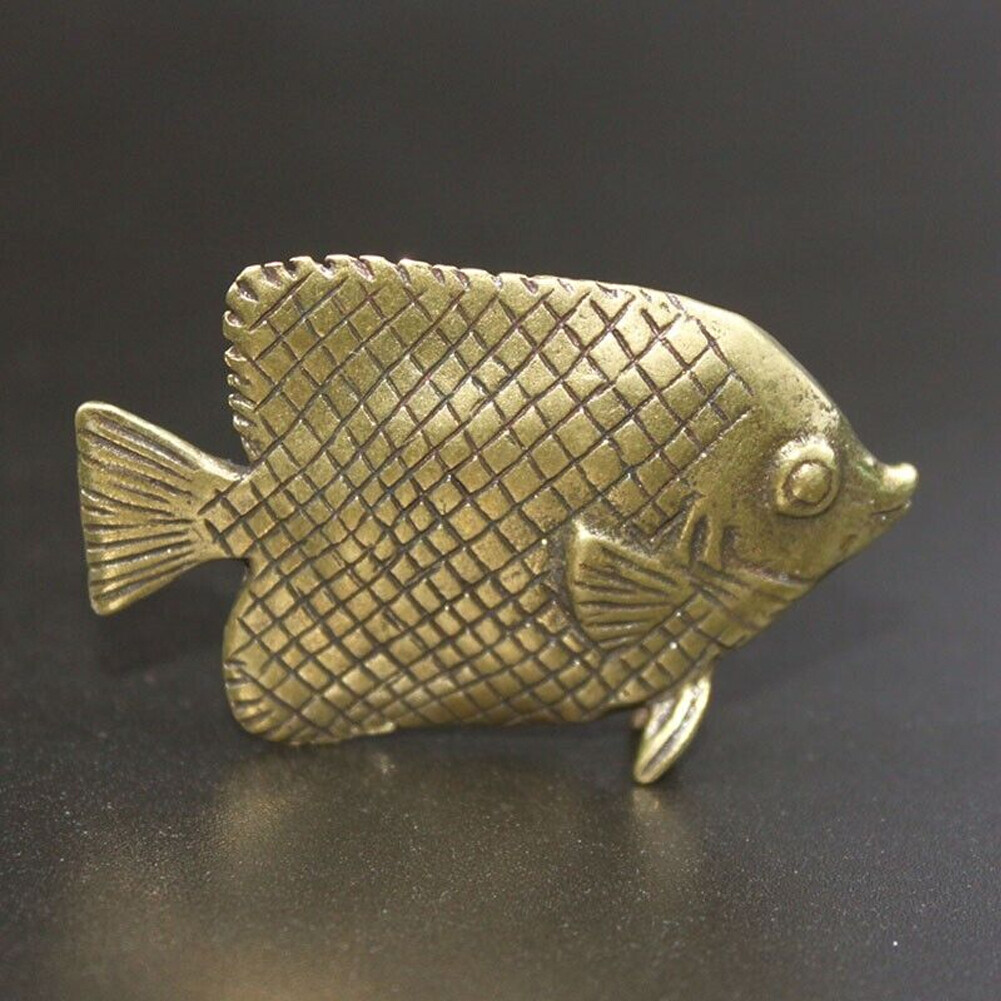 Brass Fish Figurine Statue Animal Figurines Toys Home Office Desktop ...