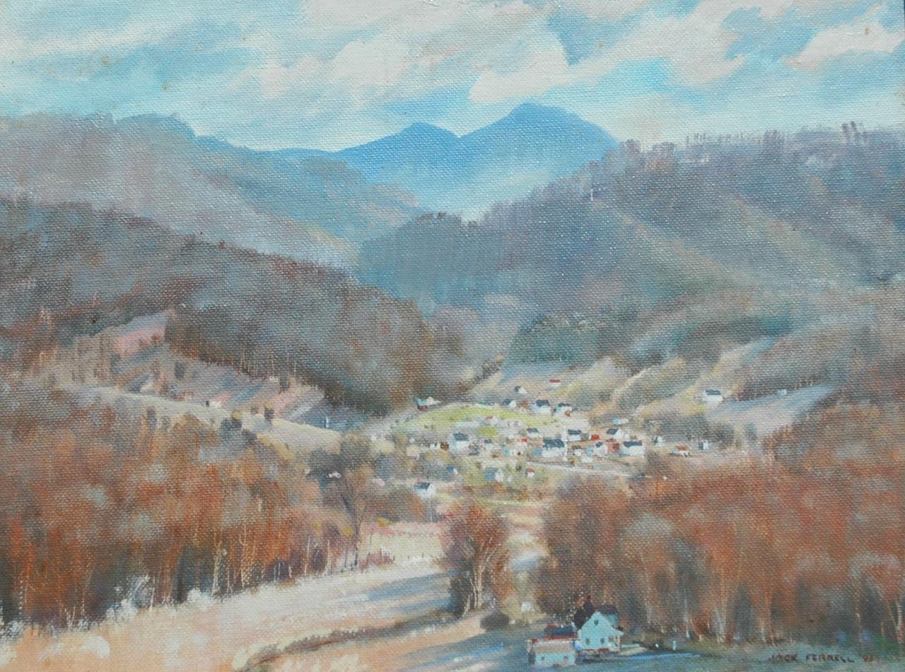 Oil on Canvas Board of a Burnsville, NC Mountain Scene by Artist Jack ...