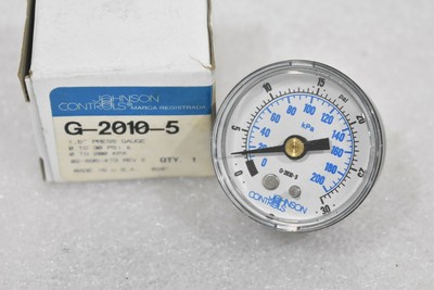 JOHNSON CONTROLS G-2010-5 AIR PRESSURE GAUGE 1.5" 0-30 PSI & 0-200 KPA ...