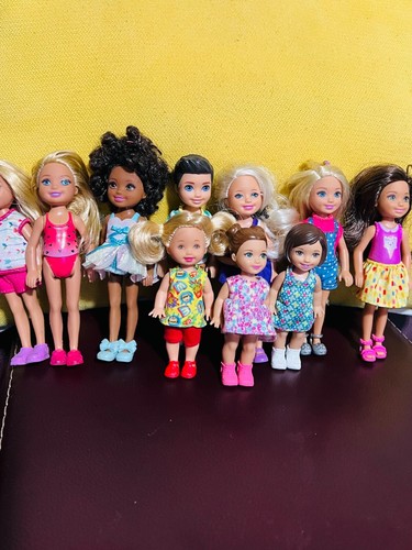 Mattel Barbie Sister Chelsea and Friend Dolls Lot of 10 Dressed Diverse ...
