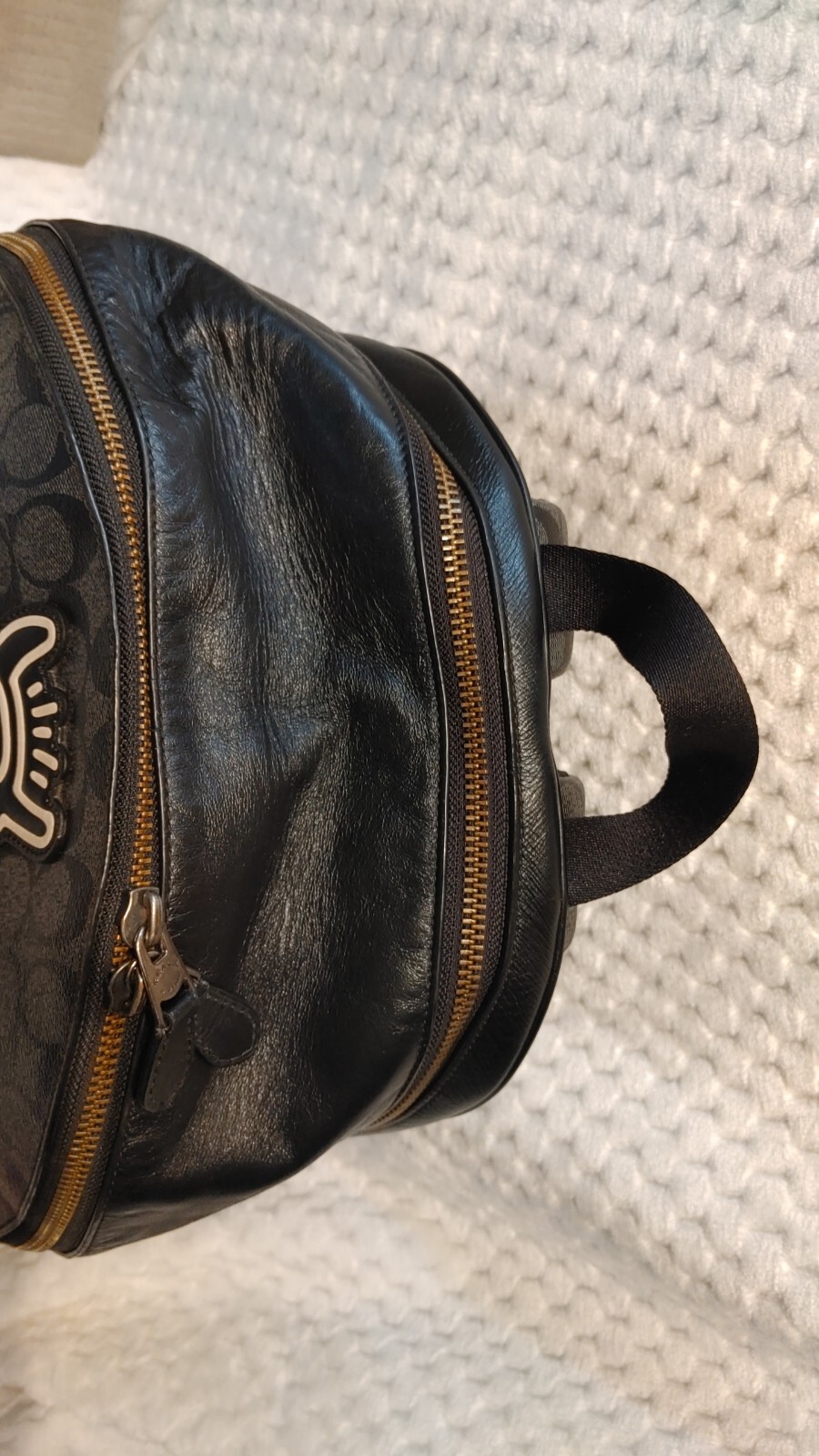 COACH X Keith Haring West Backpack Bookbag Daypack Large Leather Bag ...
