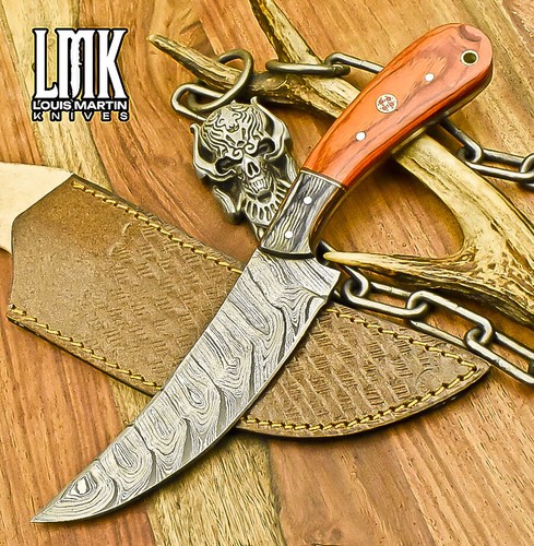 LMK Hand Forged Full Tang Knife Twist Damascus Hard Wood Hunter | eBay