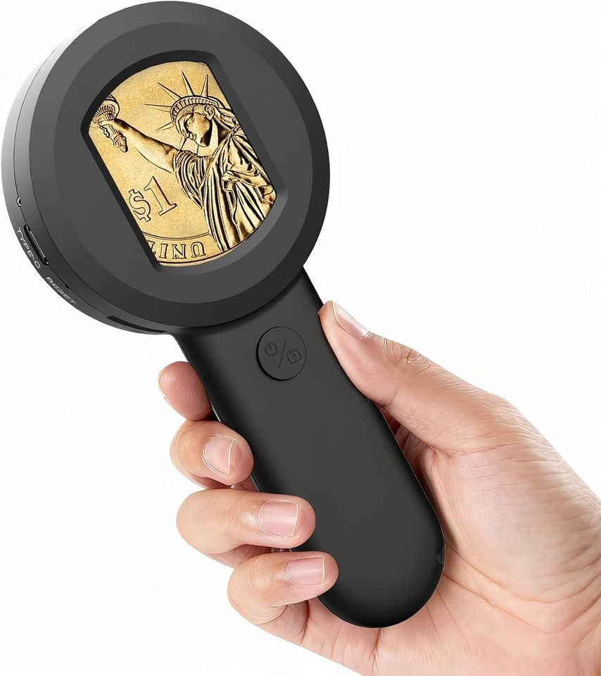 Digital Handheld Microscope for Kids Adults - 100x Mini Coin Magnifier ...