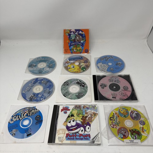 Lot (10) PC Games 90's Feddi Fish, Putt Putt, Pajama Sam Humongous ...
