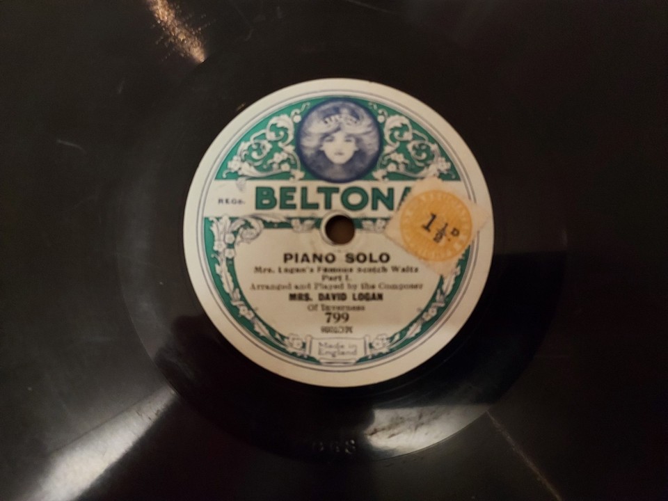 1925 English BELTONA lb. 78/Mrs. David Logan (Pianist & Composer ...