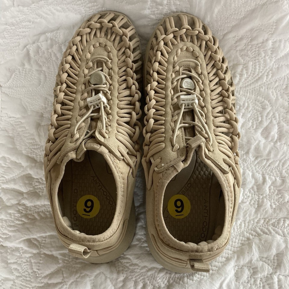 KEEN Uneek Style Cord Sandals Men Size 9 Tan Bungee Weave Outdoor ...