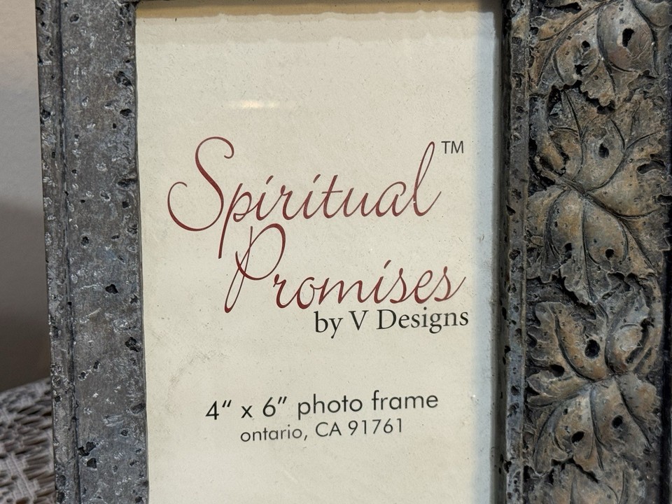 Hope Photo Frame 4" x 6" Spiritual Stone Style Leaves Natural Shelf ...