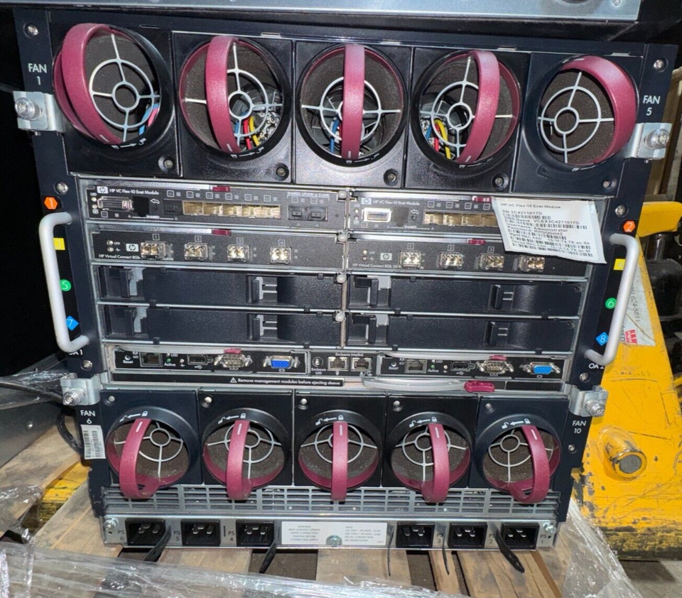 HP Blade System C7000 16-Slots Enclosure W/ 6 x PSU 10 x BL460c Gen 9 ...