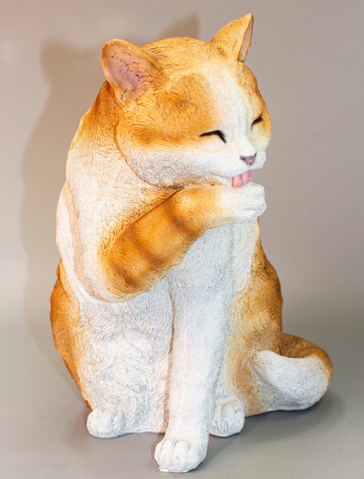 Orange Tabby Cat Cremation Urn Ashes Holder Memorial Sculpture Pet ...
