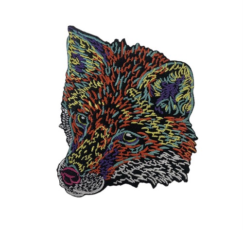 Colorful Wolf VELCRO® BRAND Fastener Patch, Lupus, Canine, Forest ...