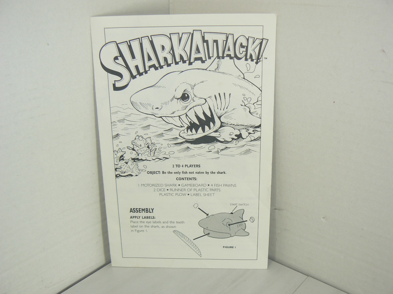 Vtg Shark Attack Board Game Milton Bradley 1988 Replacement ...