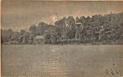 PITMAN GROVE NEW JERSEY~MOONLIGHT ON ALCYON LAKE~ 1906 POSTCARD | eBay