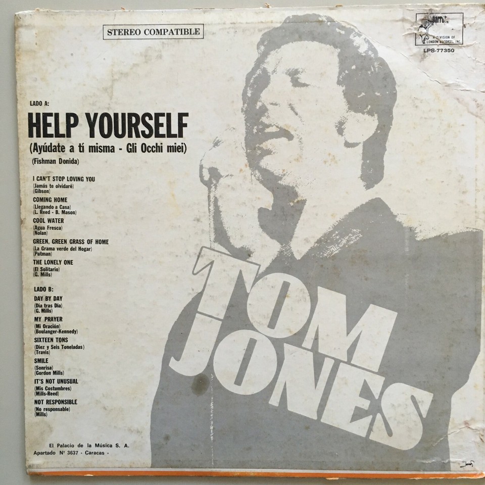 Tom Jones ‎– Mas Exitos De Tom Jones LP Venezuela Rock Pop | eBay
