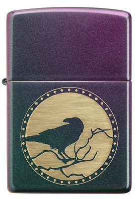 Zippo Laser Engraved Raven on Branch Lighter, Iridescent, 49186, New In ...