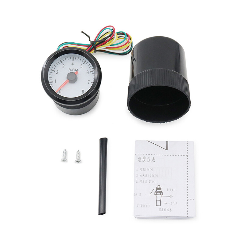 LED Car Rev Counter Tacho 2" 52mm 12V Tachometer Pointer Gauge Meter 0 ...