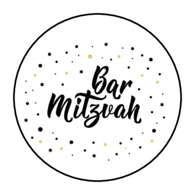 30 BAR MITZVAH ENVELOPE SEALS STICKERS LABELS TAGS 1.5" ROUND BIRTHDAY ...