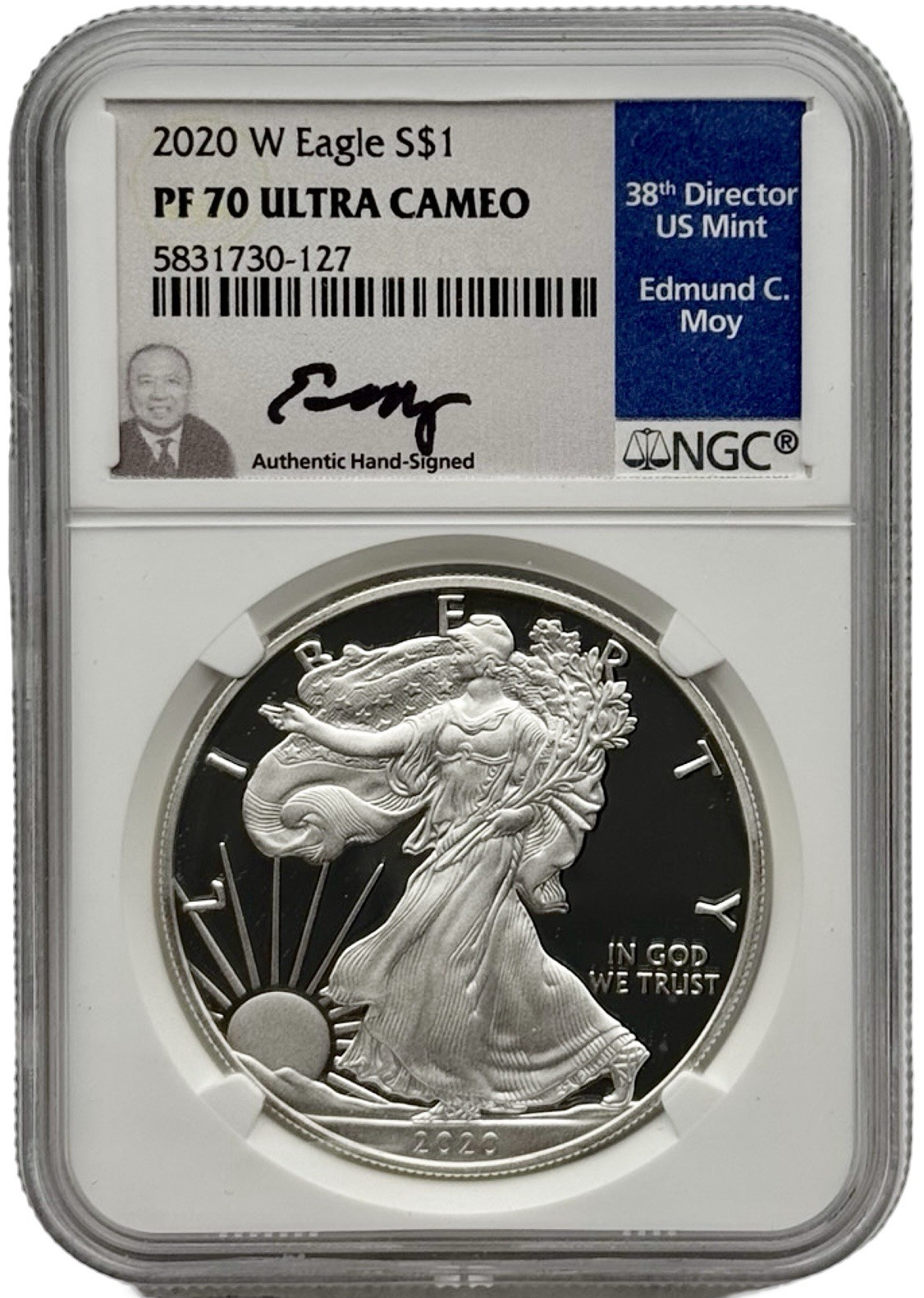 2020-W Proof 1 oz American Silver Eagle NGC PF70 Ultra Cameo Moy Signed ...