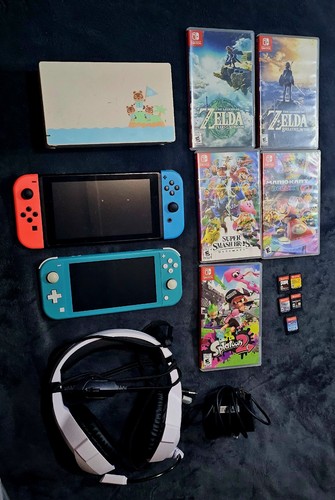 Nintendo Switch Lot (Switch + Lite) 10 Games And Headset | eBay