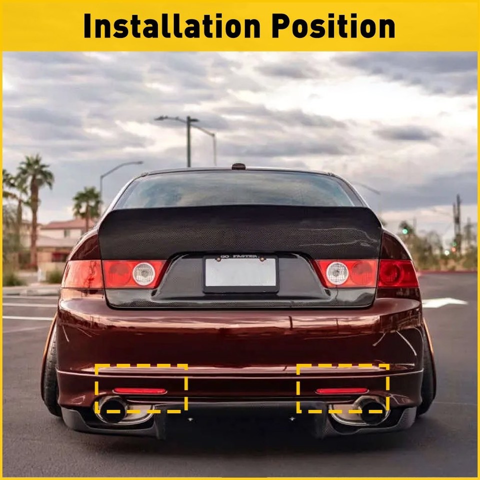 2pcs AUXITO Rear Bumper Stop Tail Reflector Lamp Case For 2009-11 Honda ...