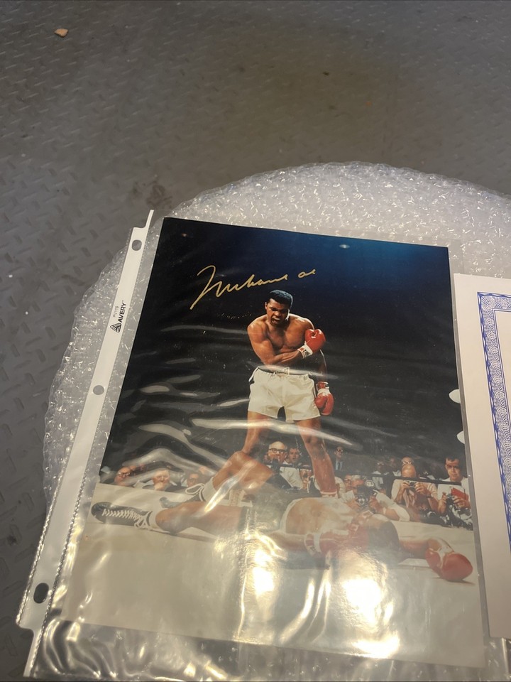 RARE Muhammad Ali signed autographed picture colored photo knock OUT ...