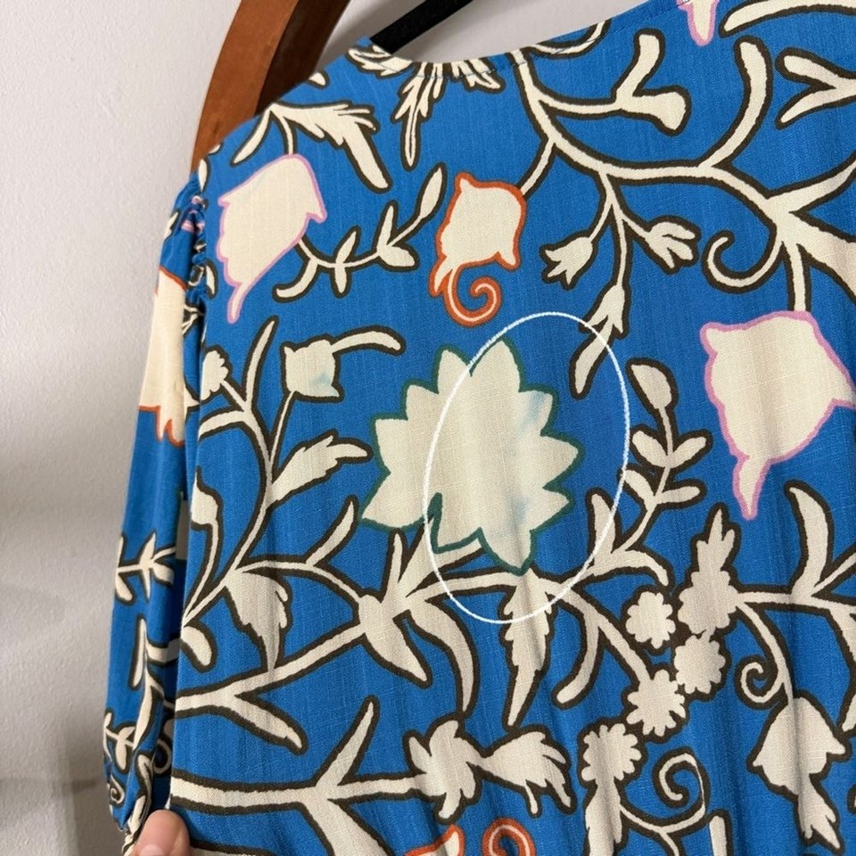 Knox Rose XXL Blue Boho Floral Tiered Stretch Waist Midi Maxi Dress | eBay