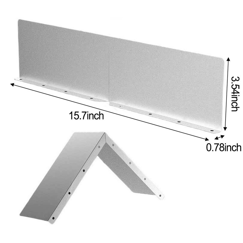Aluminum Rainwater Deflector Plate Set for Roof Gutters Baffle Splash ...