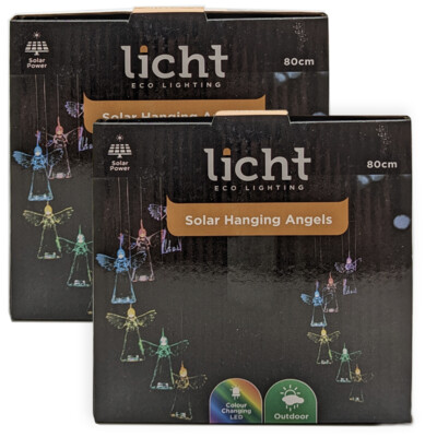 2PK Licht Eco Lighting Solar Powered Hanging Angels Outdoor Garden ...