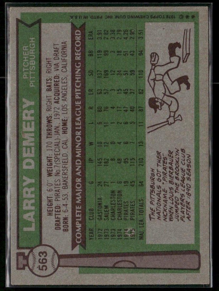 1976 Topps #563 Larry Demery | eBay
