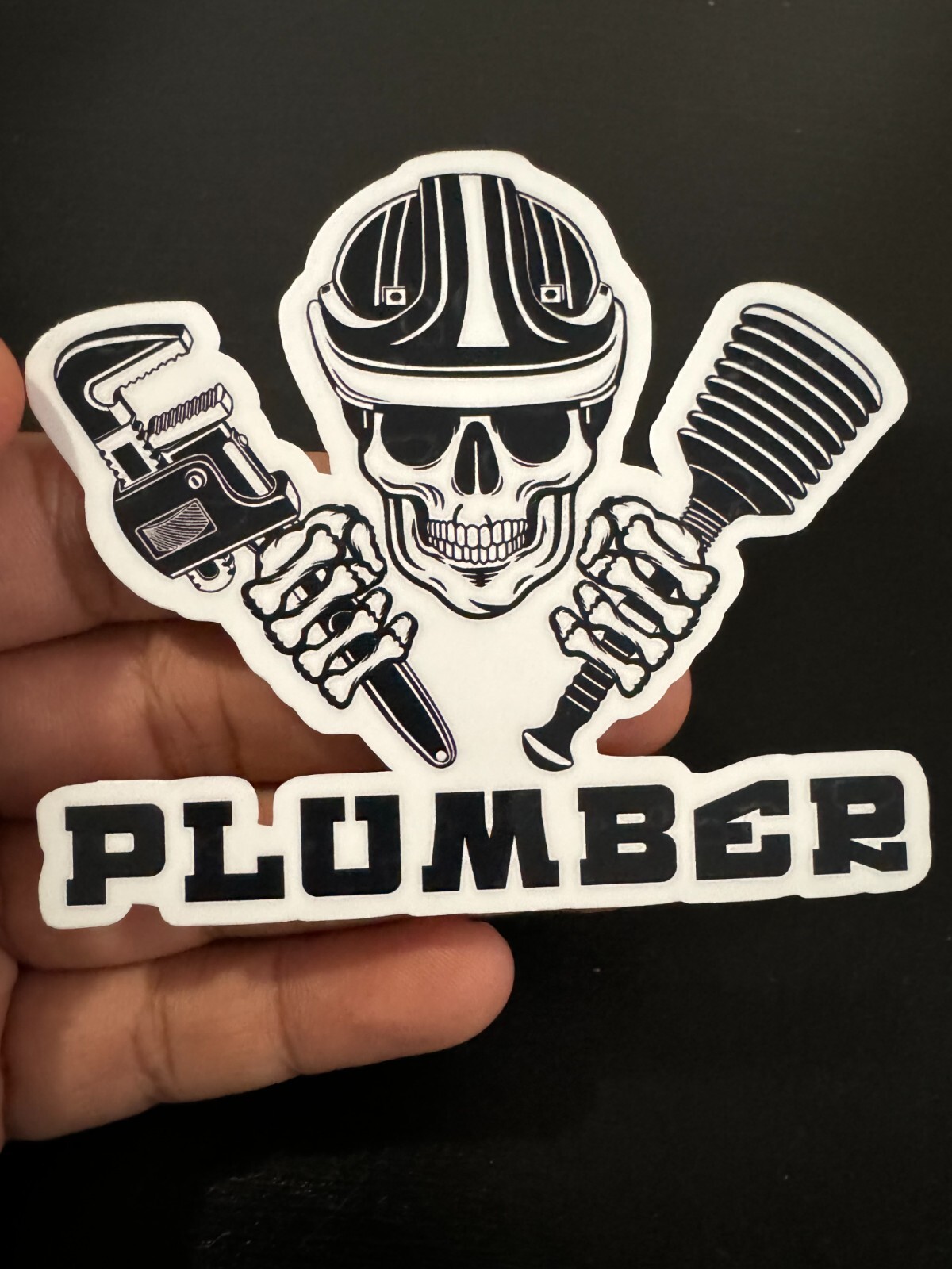 Skull with tools Plumber Sticker 3.5 inch Toolbox decal waterproof ...
