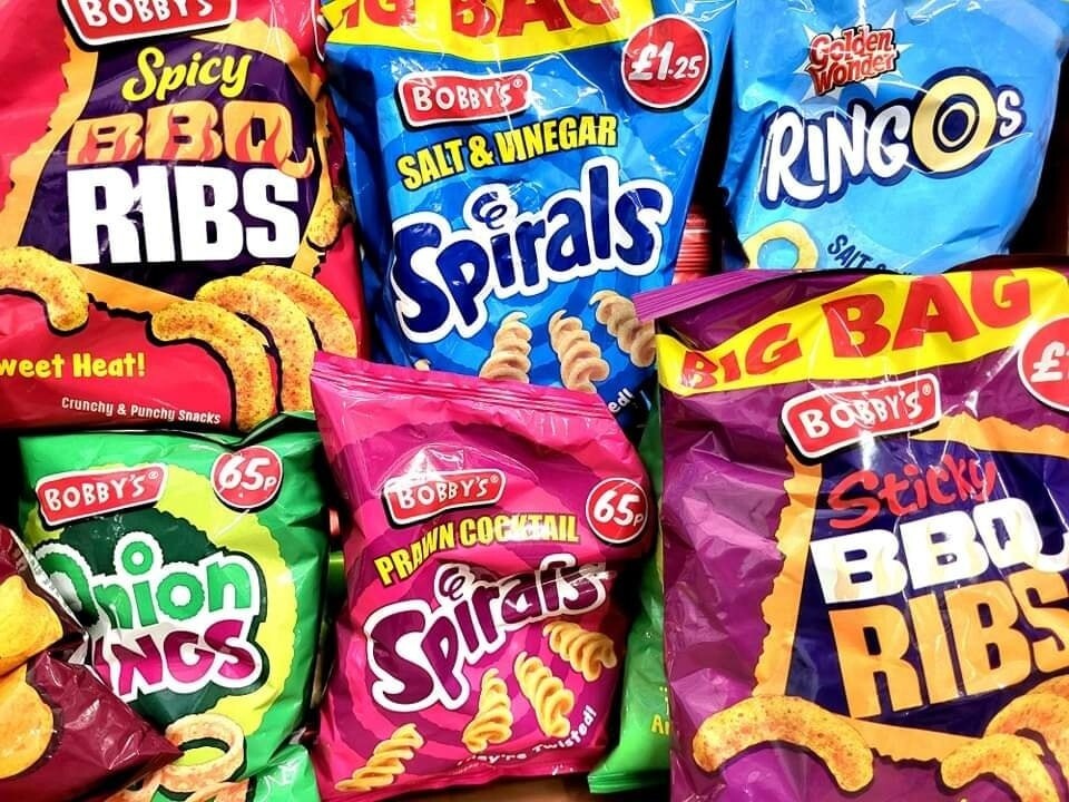 Very Popular Listing ** Bobby`s Crisps Randomly Mixed Case of 100 packs ...