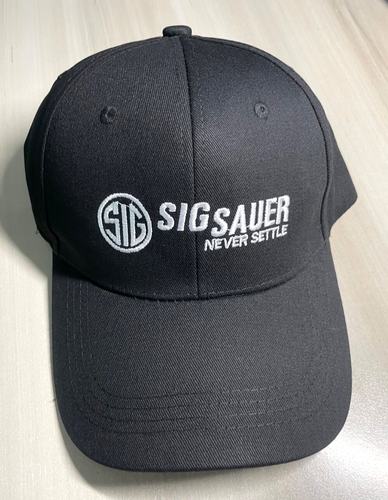 Sig Sauer Hat Cap Firearms Black Logo Embroidered Hook and Hoop Back ...