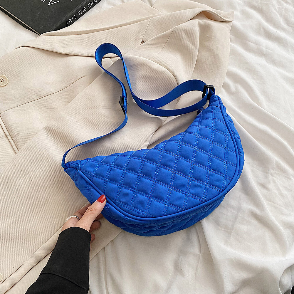 Crossbody Bag Crescent Shoulder Bag Rhombic Lattice Quilted Travel Bag ...