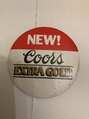 Vintage Coors Extra Gold Beer Advertising Pinback Button | eBay