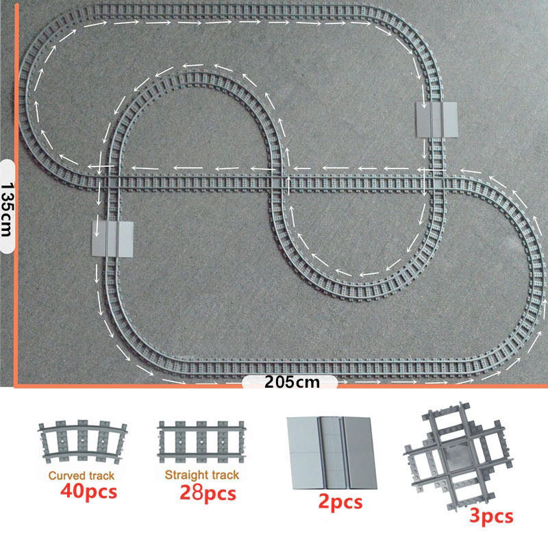 City Rail Flexible Tracks for LEGO Kit Train Building Blocks Sets DIY ...