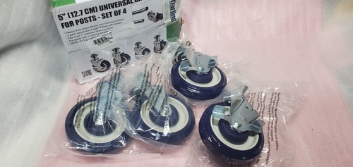 Shopping Cart Wheels 5" Stem Casters Wheel Universal Replacement Kit 4 ...