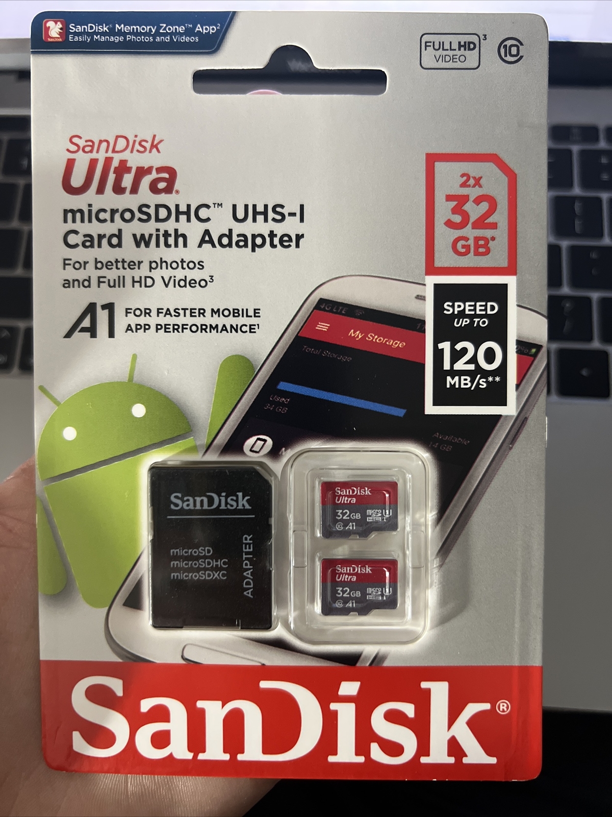 SanDisk Ultra 32GB Micro SD A1 with MicroSA Adapter (PACK OF 2) | eBay