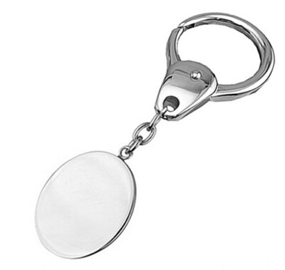 Stainless Steel Oval Key Ring 35x28mm - Free Engraving | eBay