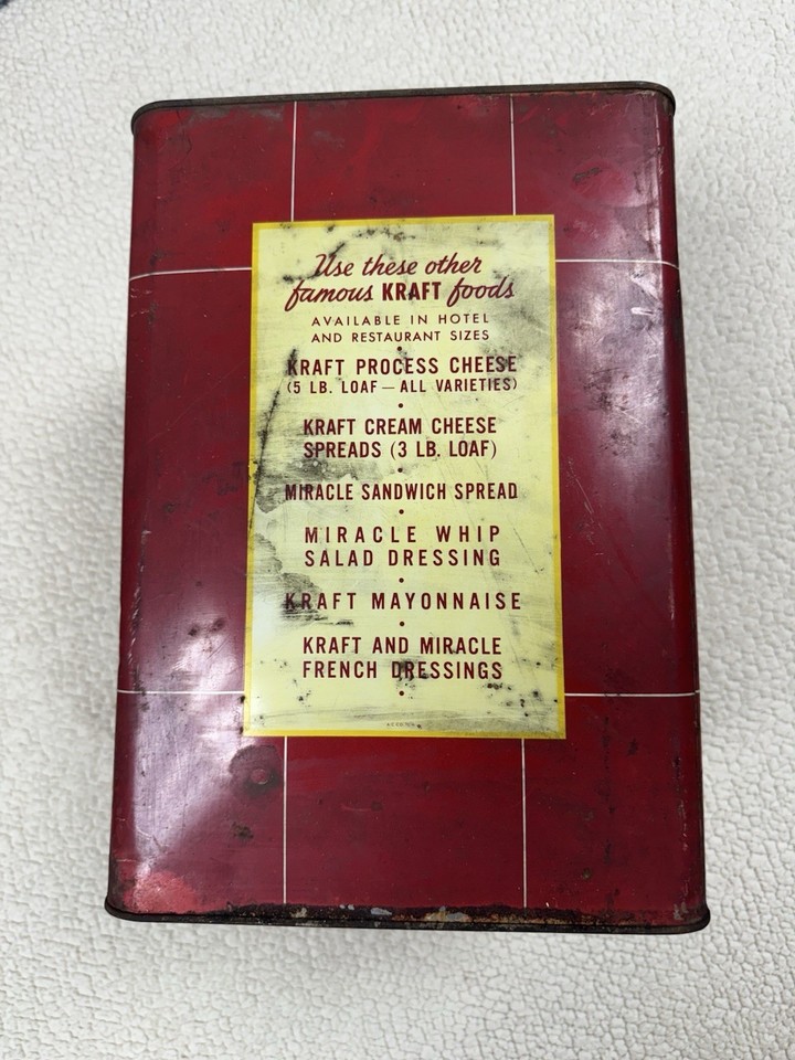 Vintage Kraft Cheese Co Red Malted Milk 25 Pound Square Tin Advertising ...