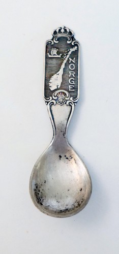 Vintage Norwegian 830 Silver Salt Spoon "Norge", Circa 1940s | eBay
